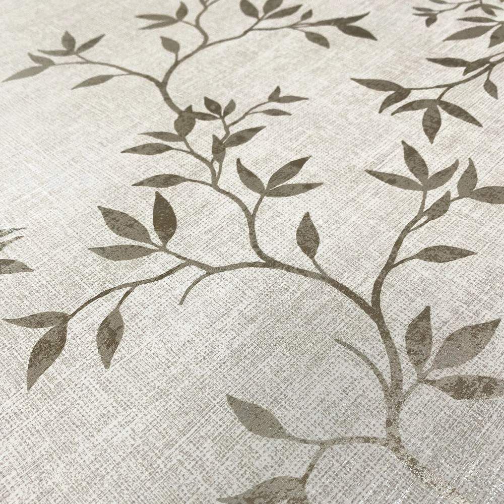 Japandi Leaf Cream Floral Wallpaper 173573 | Darcy James